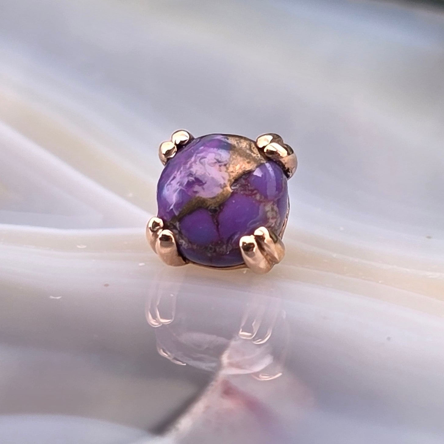 Copper Purple Turquoise Cab Prong | Anatomic Body Piercing